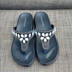 Andiamo | Shoes | Andiamo Sandals W Crystal Decor | Poshmark